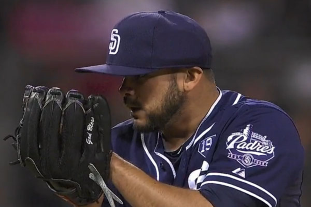 Padres Reliever Alex Torres Breaks In Protective Cap - SI Kids: Sports ...